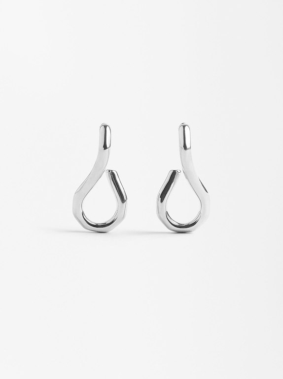 Irregular Silver Earrings - Stainless Steel