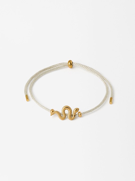 Adjustable Bracelet With Snake - Stainless Steel