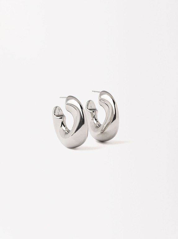 Earrings With Relief - Stainless Steel