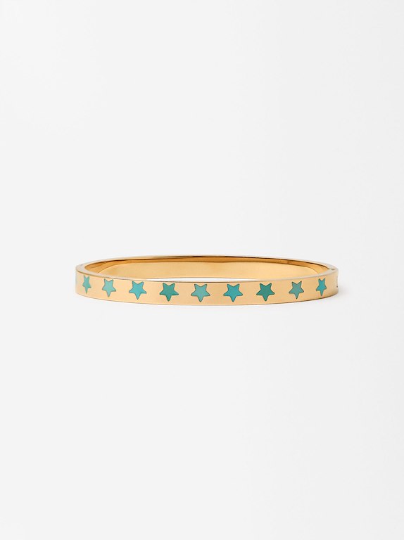 Bracelet With Enameled Stars - Stainless Steel