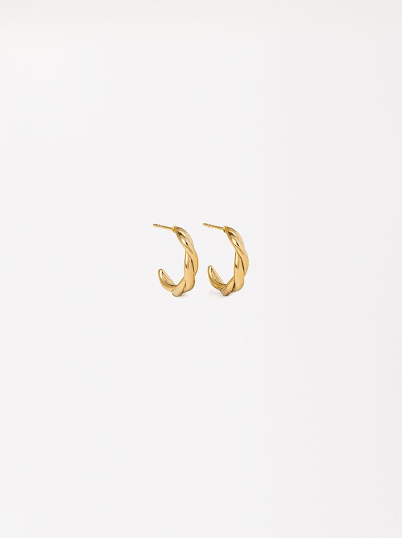 Interlocking Stainless Steel Hoop Earrings