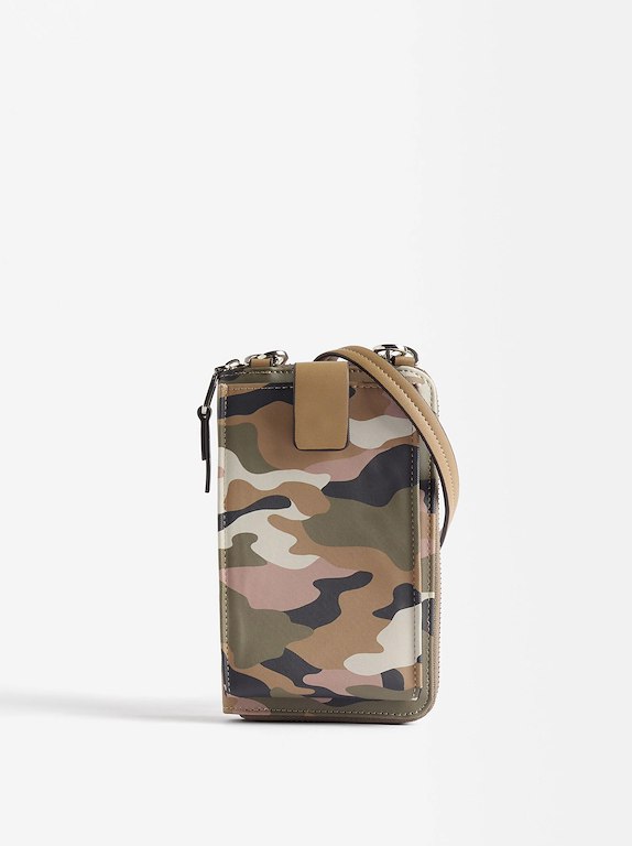 CAMOUFLAGE PRINT PHONE BAG