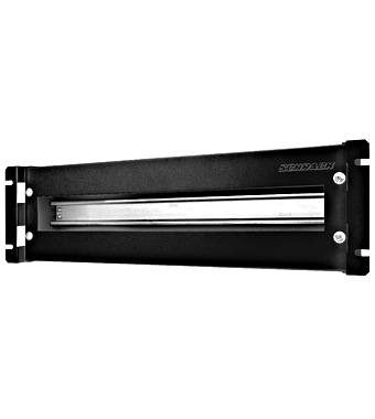 19" Panel sa DIN šinom, 3HU, za 22 TE modula, zatvoren, crni
3U, 22HP, RAL9005