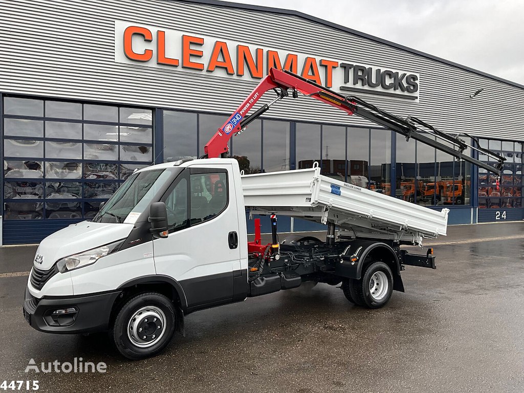 IVECO Daily 72C18 HMF laadkraan 3,4 Tonmeter laadkraan + Meiller 3-zij kiper