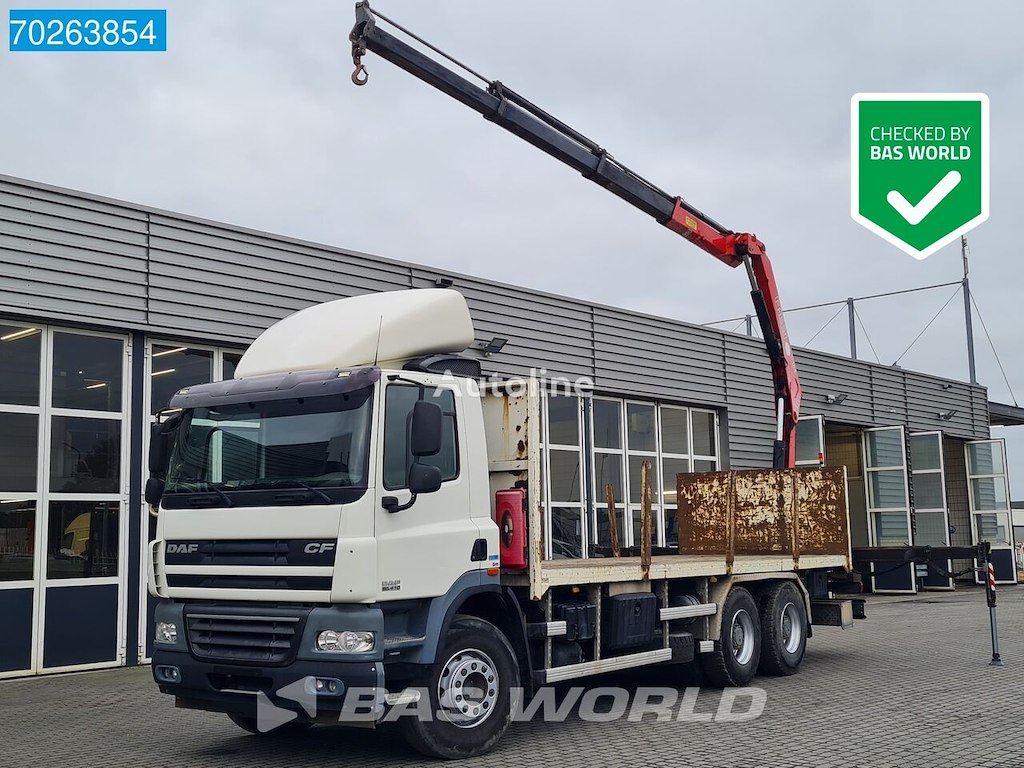 DAF CF85.410 6X4 Fassi F155A.0.23 kran Cane Retarder Big-Axle Euro 5 kamion s ravnom platformom