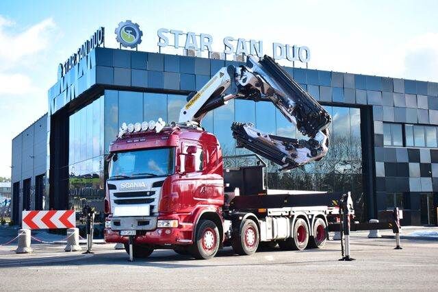 Scania G 480 8x4 PALFINGER PK 78002 SH Kran Crane kamion s ravnom platformom