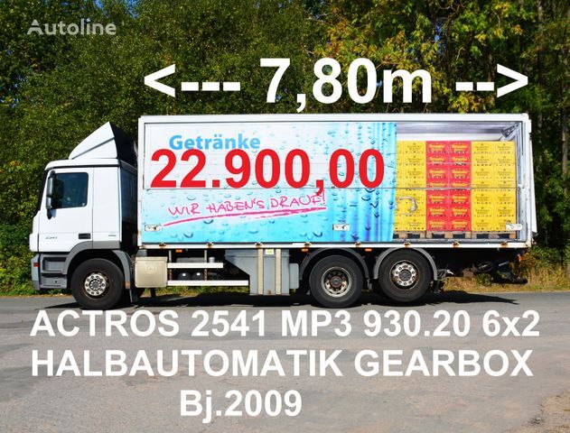 Mercedes-Benz ACTROS 2541 MP3 6x2 GETRÄNKE KOFFER 7,8m kamion furgon