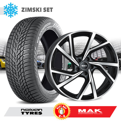 225/50 R17 SET Z NOKIAN + MAK KAS MF 5/112