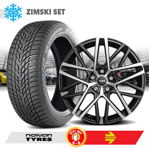 235/55 R18 SET Z NOKIAN + MOMO AVE MB POL 5/114.3 + TPMS