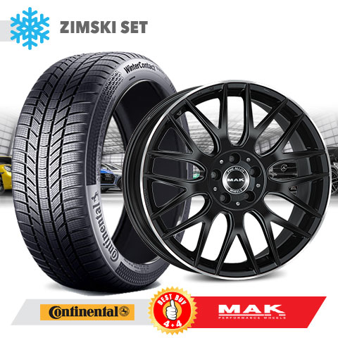 225/55 R18 SET Z CONTINENTAL + MAK ARROW GB MR 5/112 + TPMS