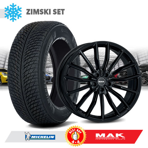 285/45 R21 SET Z MICHELIN + MAK RAP BLK 5/112 + TPMS