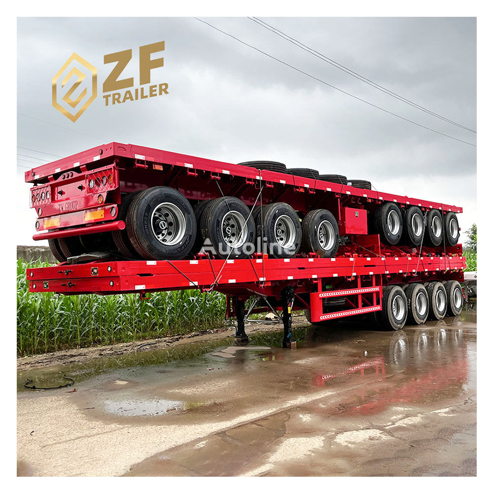 Nova Customizable 2 3 4 Axles Shipping Container Flatbed Semi Trailer poluprikolica sa ravnom platformom