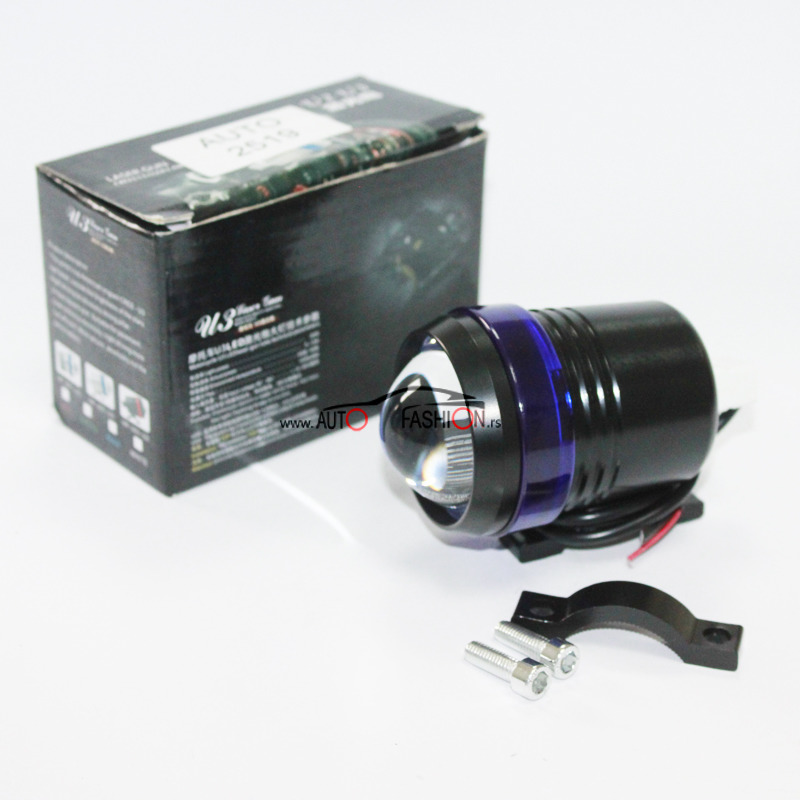 LED FAR za motor 10W BELO svetlo, plavi prsten