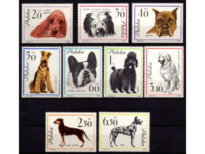 Poljska 1963. Komplet serija, FAUNA, Psi