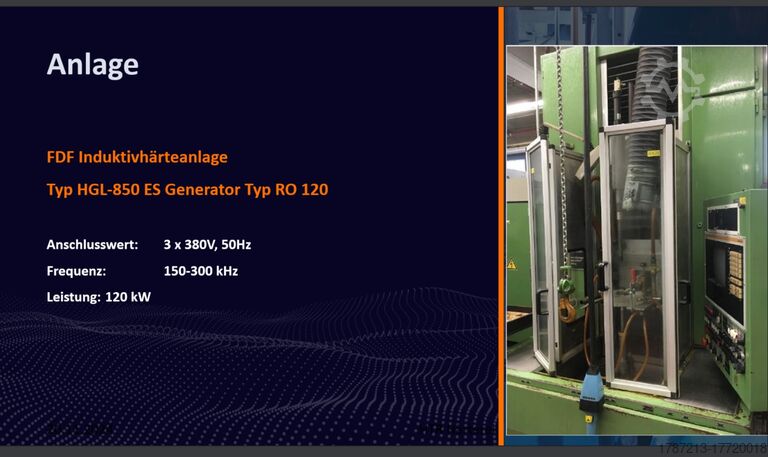 HGK-850 ES generator Tip RO 120
FDF Härteanlage - Induktion