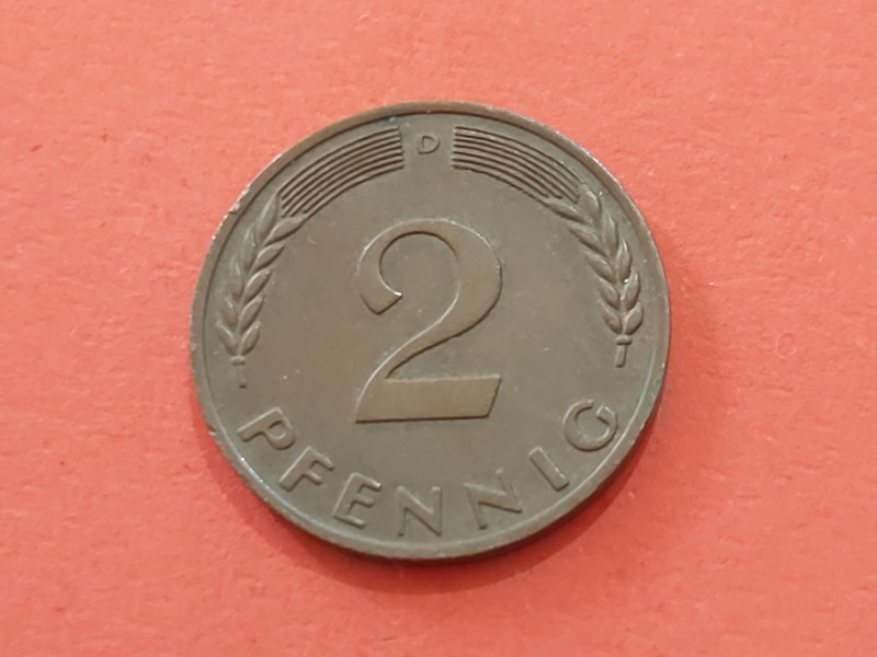 Nemačka - 2 pfennig 1968 god D