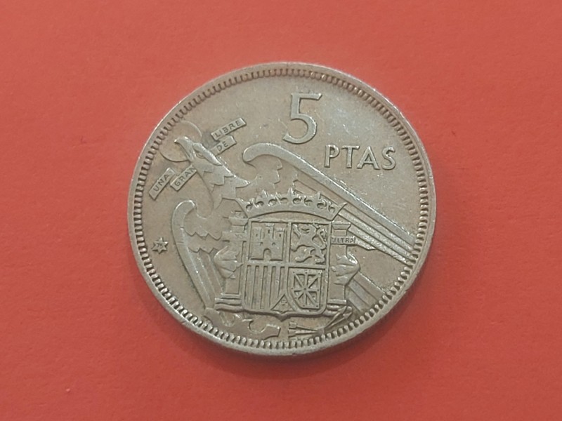 Španija - 5 pesetas 1957 god