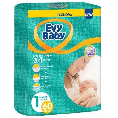 EVY BABY pelene 1 2-5kg 60 kom