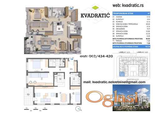 Lux stan u Zemunu, 3.5, 102m2, I , CG - Bez provizije