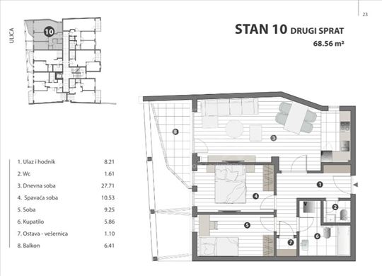 Novogradnja / Trosoban Stan 68m2 / Opština Kula