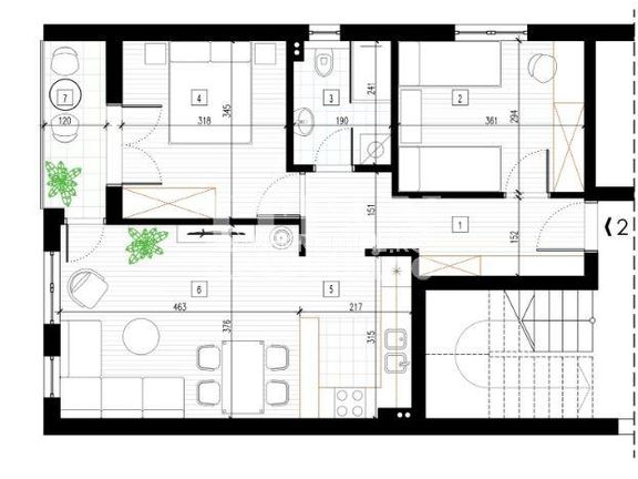 novogradnja 62m2 sa dve spavace sobe ID#5260