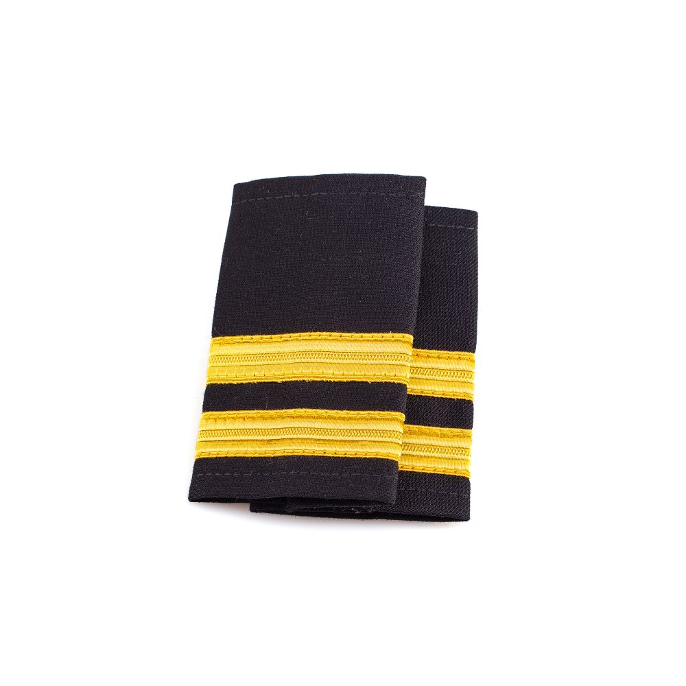 2 Bar Gold Pilot Epaulettes LONG - EL2BG