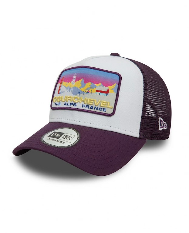 NEW ERA COURCHAVEL SKI PATCH DARK PURPLE 9FORTY A-FRAME TRUCKER CAP