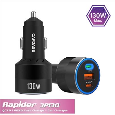 Capdase Rapider 130w Auto Punjac 3P130 QC3.0/PD3.0