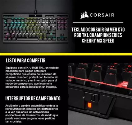 Corsair K70 RGB TKL Gaming Keyboard Tastatura