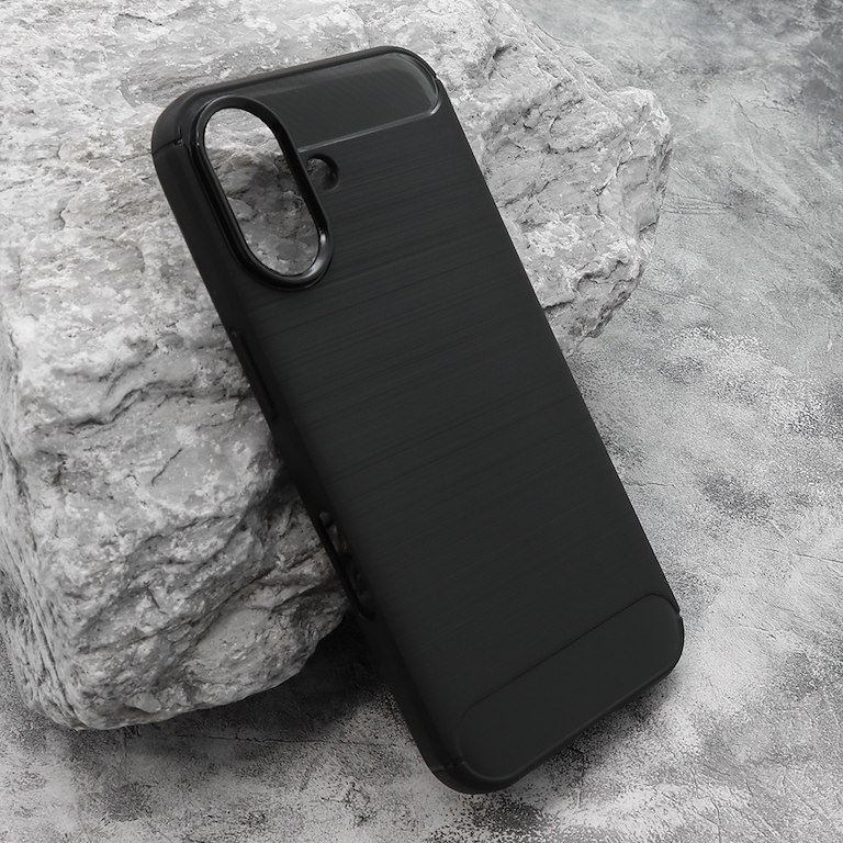 Zastitna silikonska maska (futrola) BRUSHED - iPhone 16 (6.1) crna (MS)