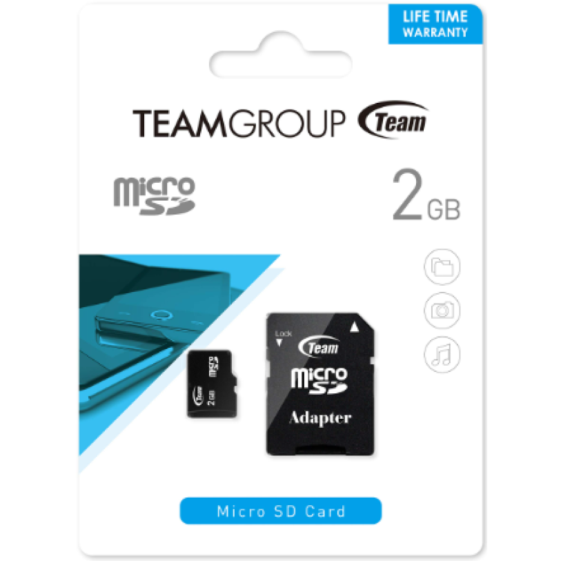 TeamGroup MICRO SDHC 2GB CLASS 10+SD Adapter TUSD2G03