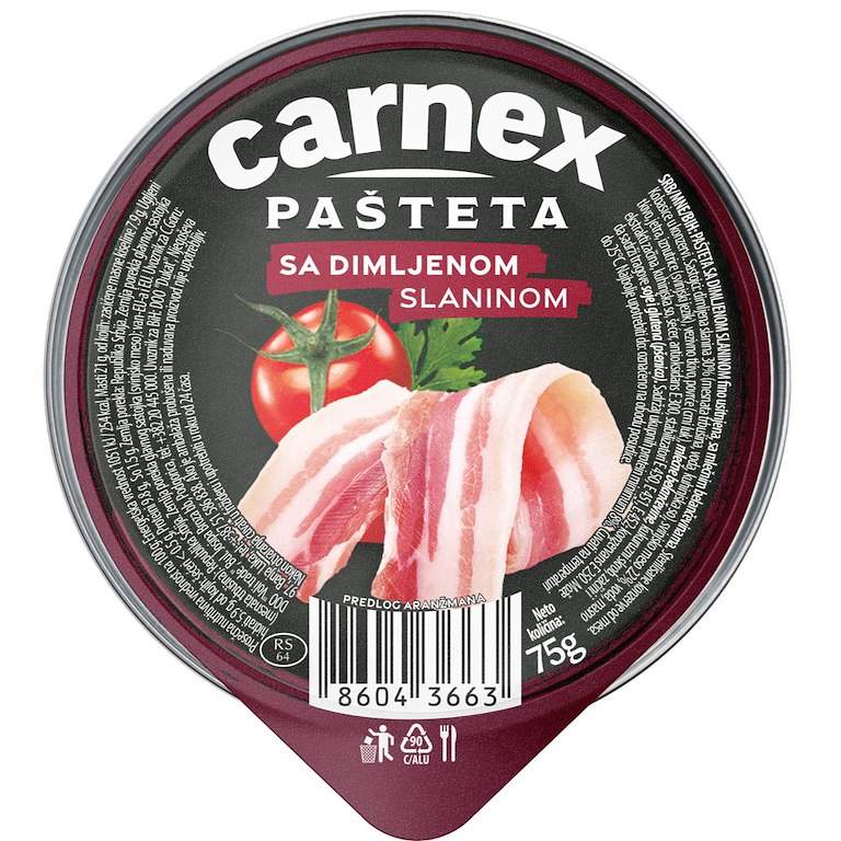 Carnex pašteta sa dimljenom slaninom 75g carnex