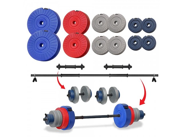 Tegovi set: šipke i tegovi 72kg / tegovi - diskovi 72kg