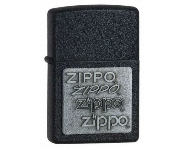 Zippo 363 Black Crackle Pewter Emblem