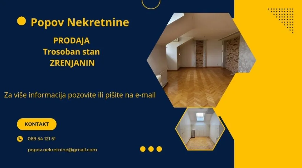 Prodaja, trosoban stan, 80m2, Dositej Obradović, Zrenjanin