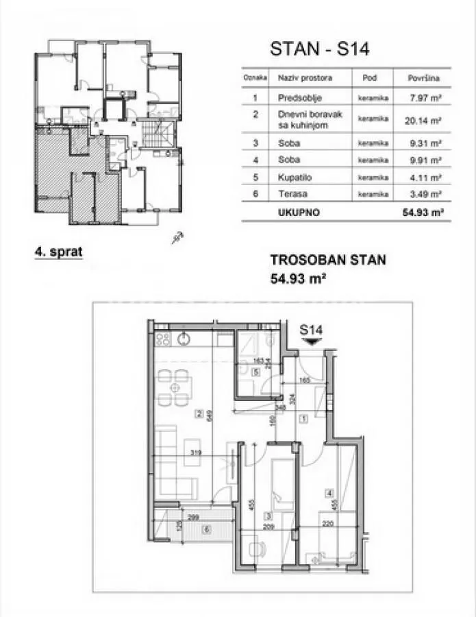 Prodaja, trosoban stan, 55m2, Nova Detelinara, Novi Sad, Novi Sad