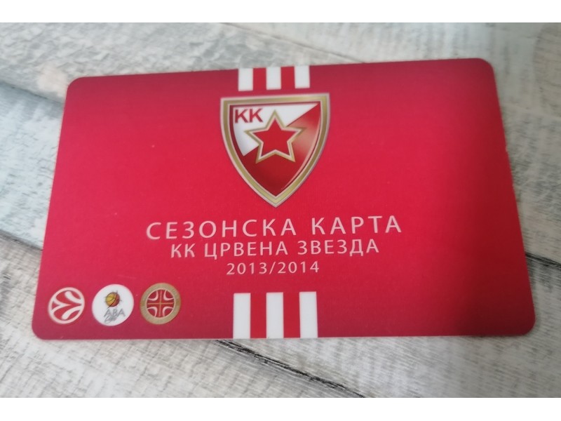 Ulaznica: Sezonska karta za KK Crvena zvezda 2013/14.