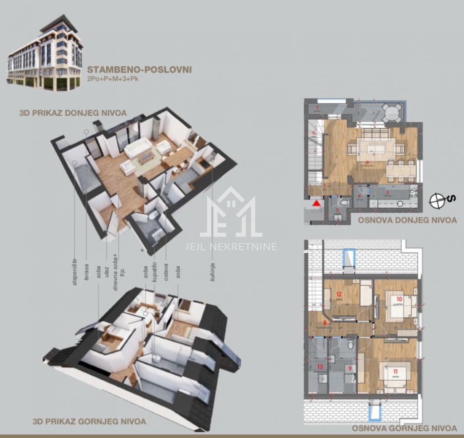 Četvorosoban - DUPLEX 94.67m2, dve terase na krovu GRATIS