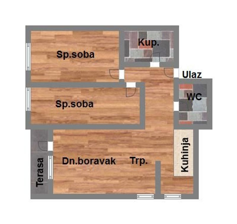 Trosoban stan na Telepu-67m2