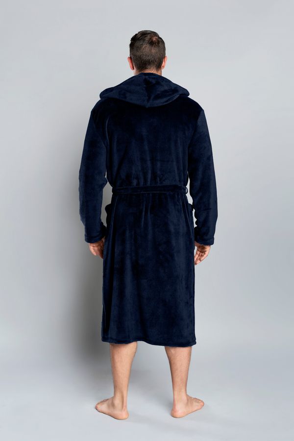 LONG SLEEVE MIMAS BATHROBE - NAVY BLUE