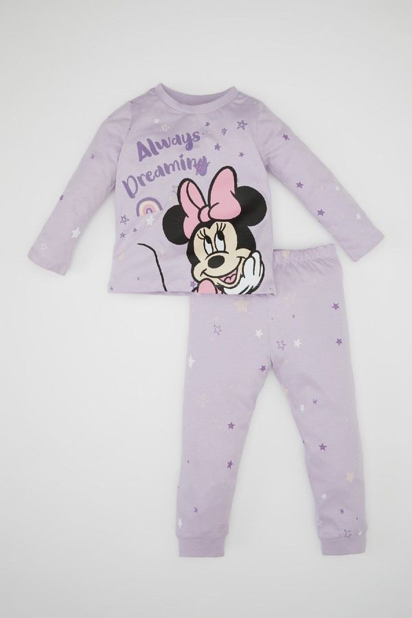 DEFACTO BABY GIRL DISNEY MICKEY & MINNIE LONG SLEEVE TOP LONG BOTTOM COTTON PAJAMA SET