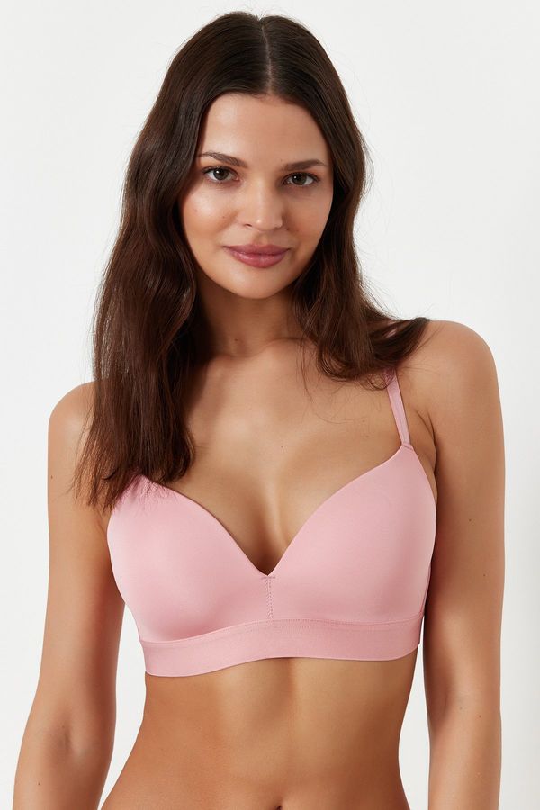 TRENDYOL DUSTY ROSE MICRO ROPE STRAP NON-WIRED COVERED KNITTED BRA