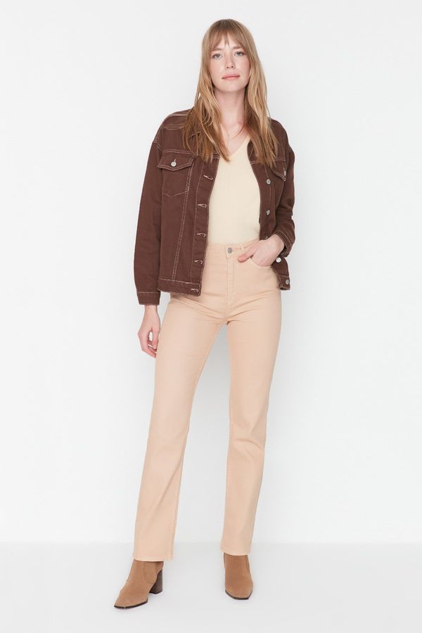 TRENDYOL CAMEL HIGH WAIST BOOTCUT JEANS