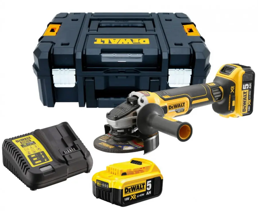 DEWALT Akumulatorska ugaona brusilica 2x5 Ah DCG405P2 T-STAK kofer