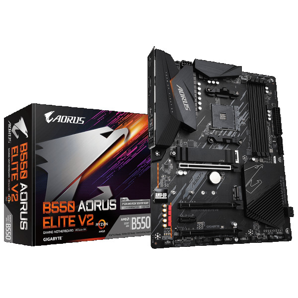 AM4 , AMD B550 Chipset, 4x DDR4, Supports AMD Ryzen 5000 Series/ Ryzen 5000 G-Series/ Ryzen 4000 G-Series and Ryzen 3000 ( B550 AORUS ELITE