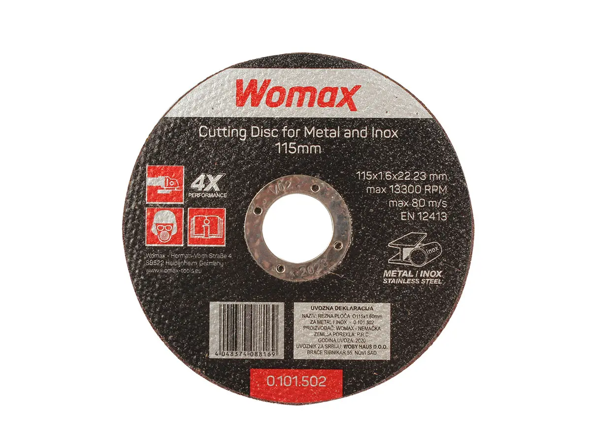 WOMAX Rezna ploča, FI115x1.60mm