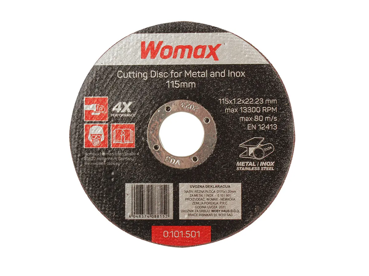 WOMAX Rezna ploča, FI115x1.20mm