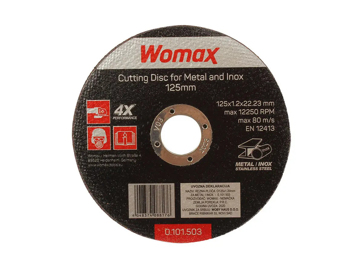 WOMAX Rezna ploča, FI125x1.20mm