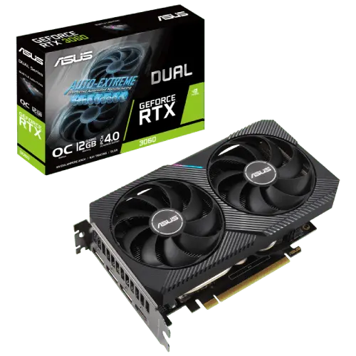 ASUS Grafička karta RTX3060 V2 DUAL-RTX3060-O12G-V2 NVD/12GB/GDDR6/192bit/crna