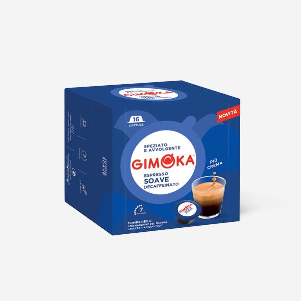 GIMOKA Kapsule za kafu Soave Decaffeinato CAFFÈ, kompatibilnost LAVAZZA A MODO MIO® 16 kom